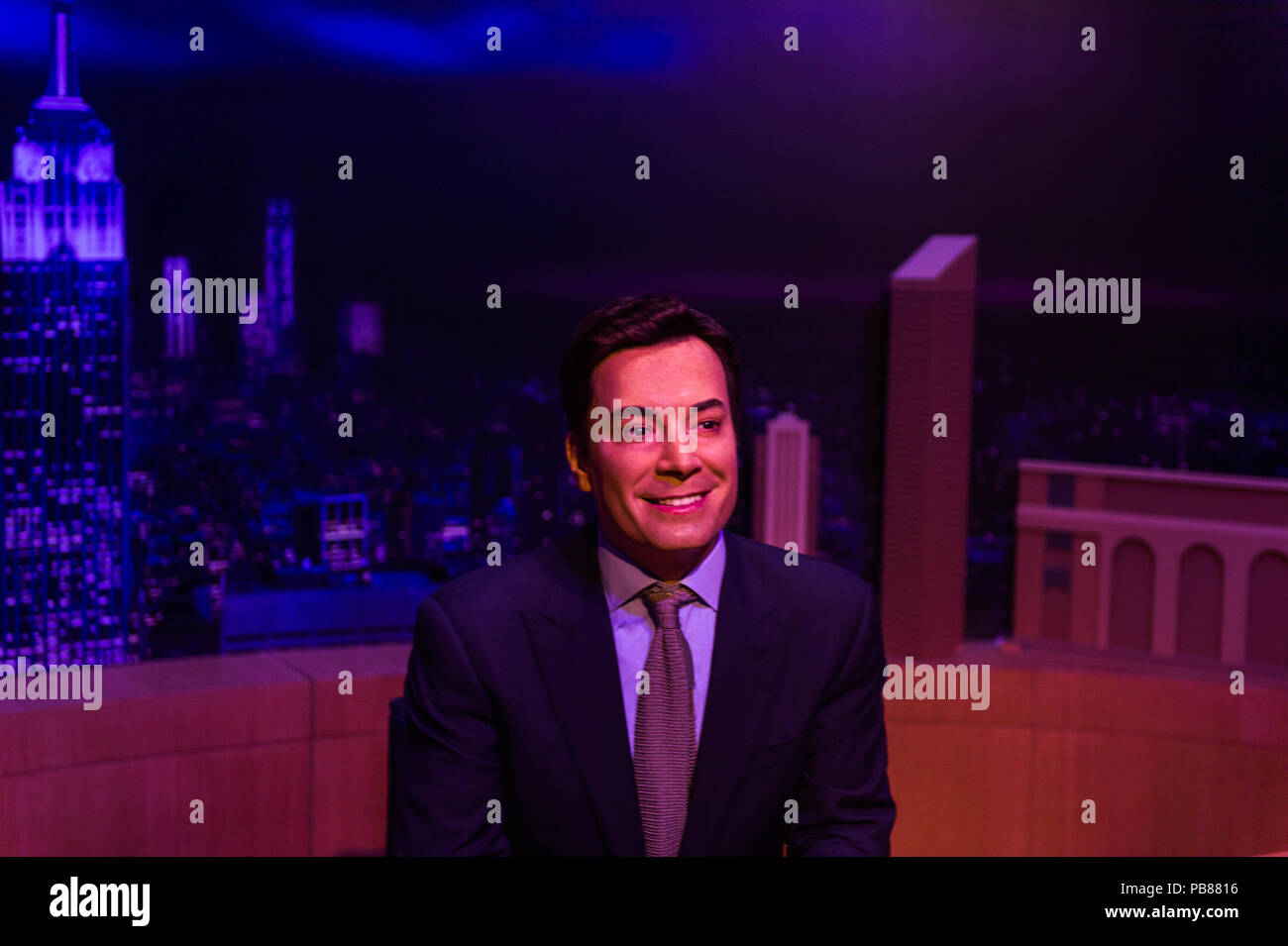NEW YORK, USA - SEP 22, 2015: Jimmy Fallon in Madame Tussaud wax museum ...