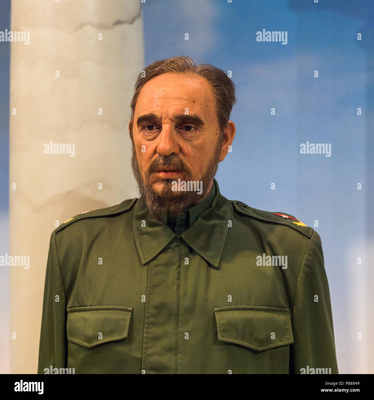 NEW YORK, USA - SEP 22, 2015: Fidel Castro in the Madame Tussaud wax ...
