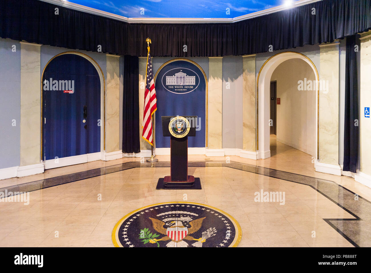 NEW YORK, USA - SEP 22, 2015: President of the United States tribune in ...