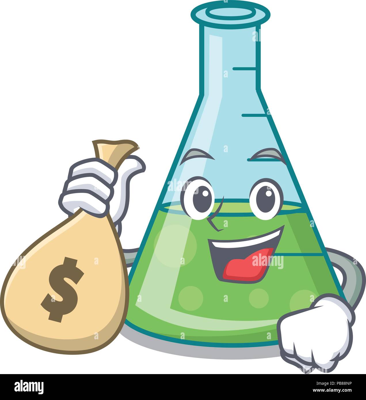 With money bag science beaker character cartoon Stock Vector Image ...
