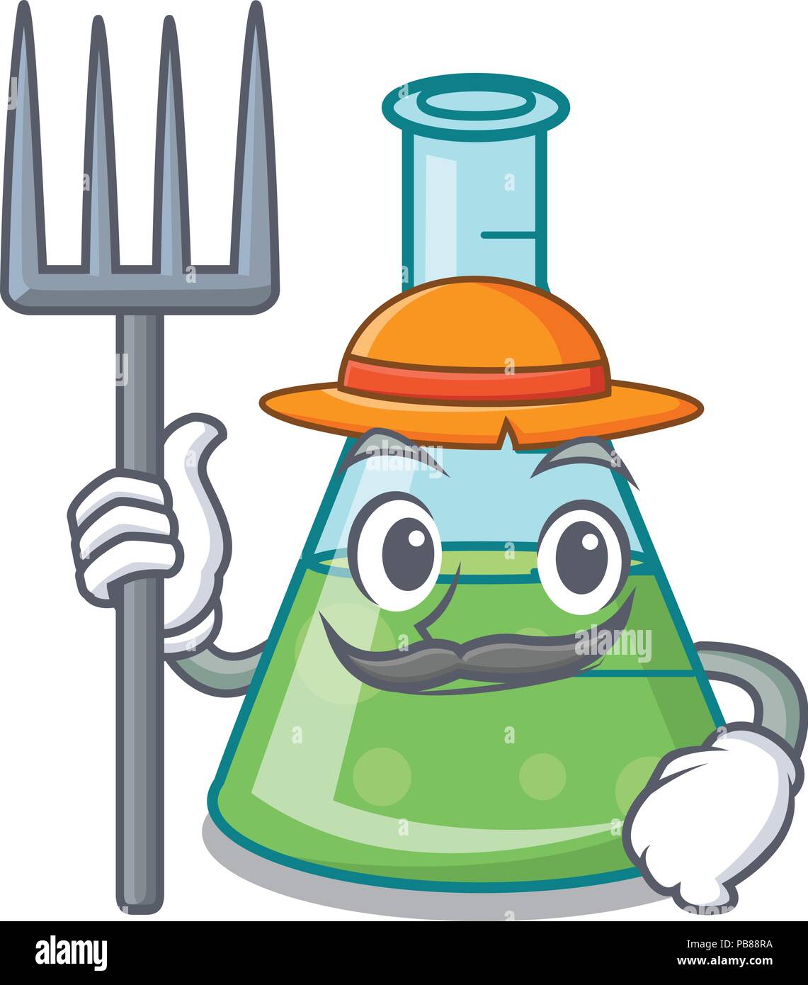 Farmer science beaker character cartoon Stock Vector Image & Art - Alamy