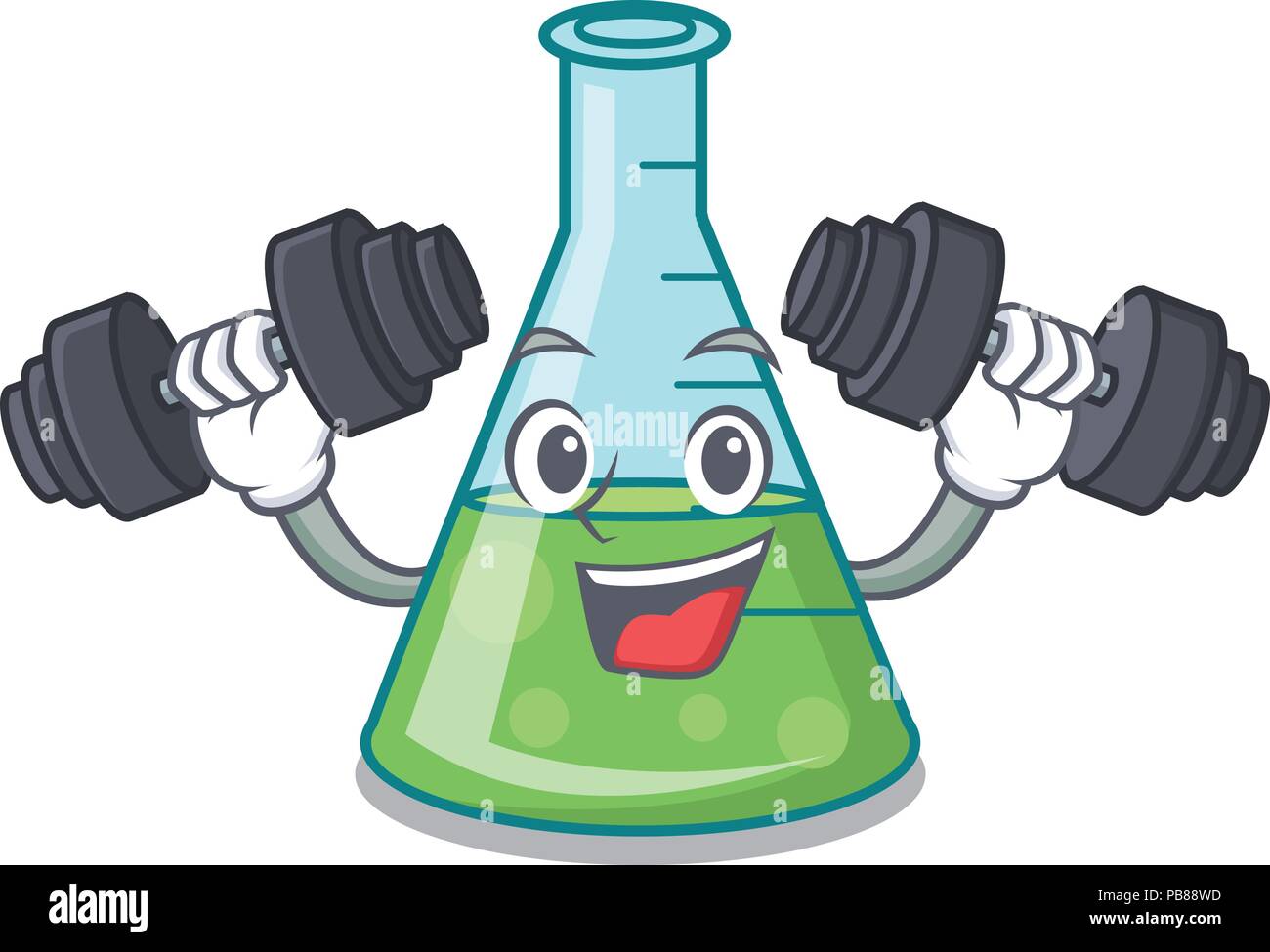 Fitness science beaker character cartoon Stock Vector Image & Art - Alamy
