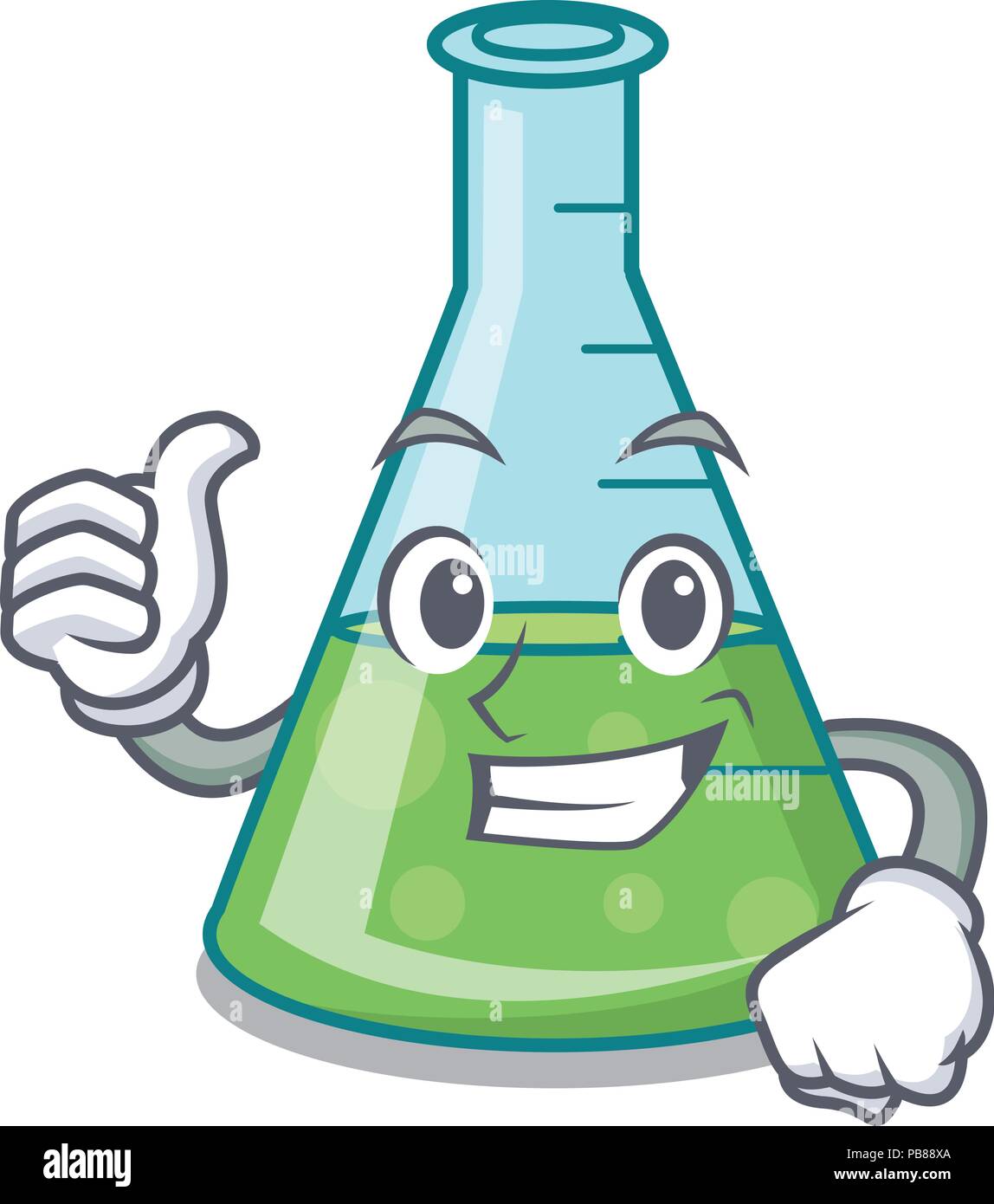 Thumbs up science beaker character cartoon Stock Vector Image & Art - Alamy