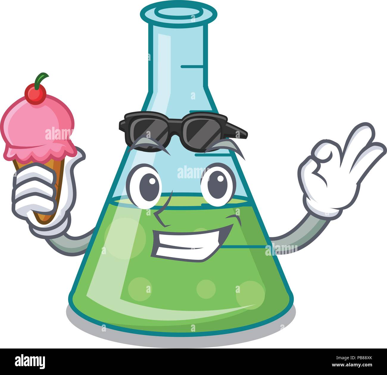 With ice cream science beaker character cartoon Stock Vector Image ...