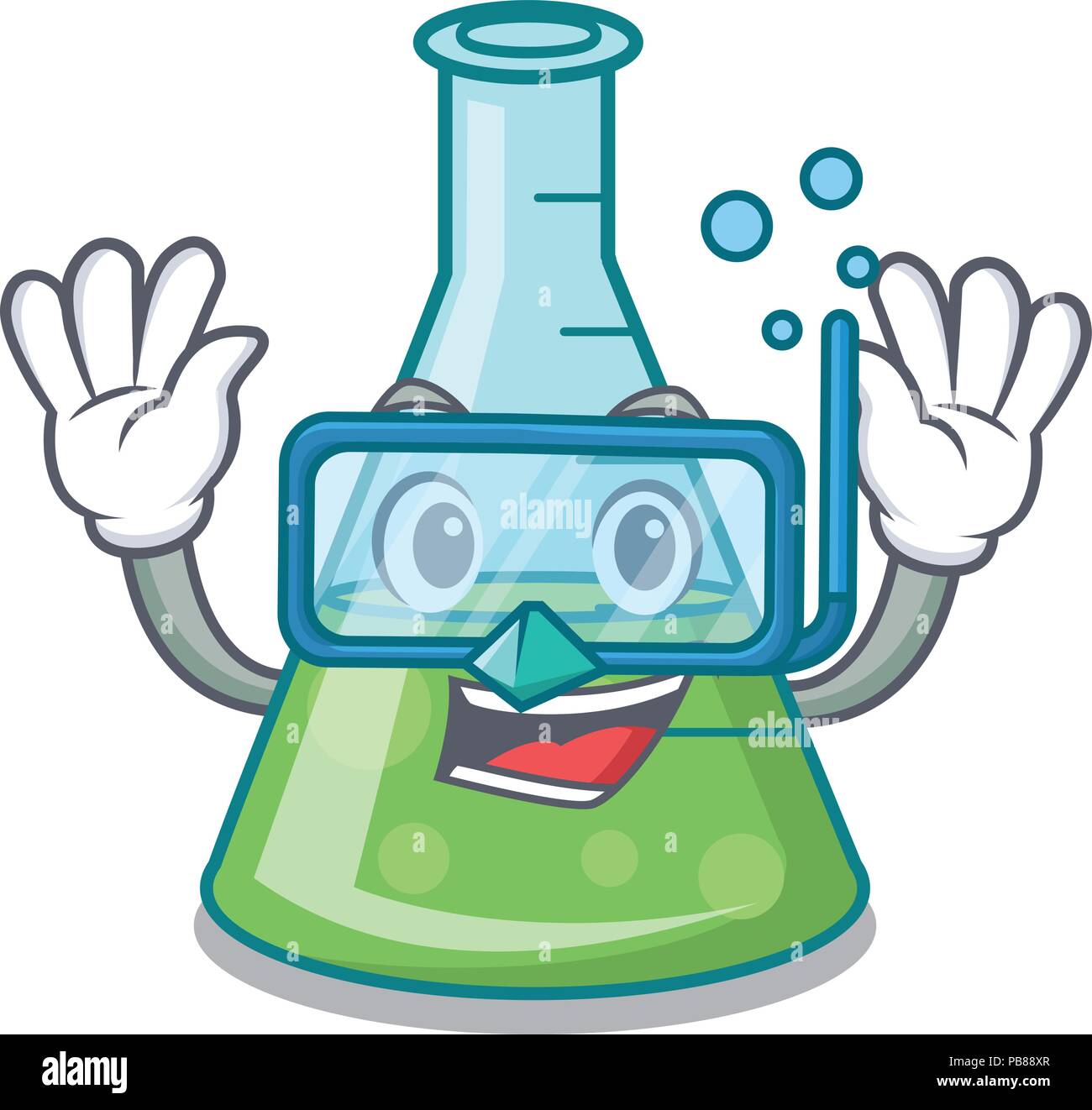 Diving science beaker character cartoon Stock Vector Image & Art - Alamy