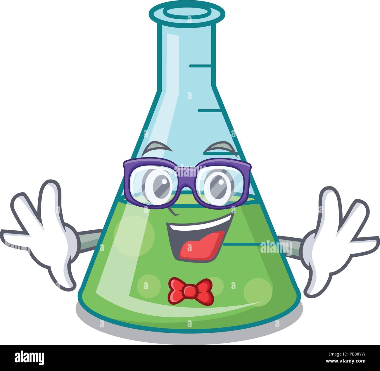 Geek science beaker character cartoon Stock Vector Image & Art - Alamy