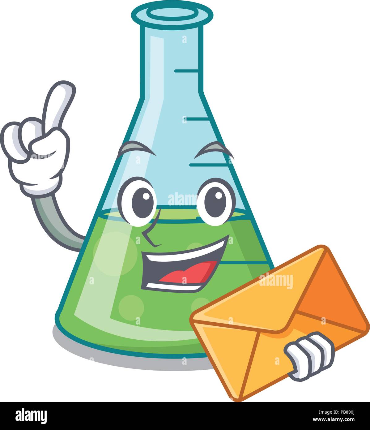 With envelope science beaker character cartoon Stock Vector Image & Art ...