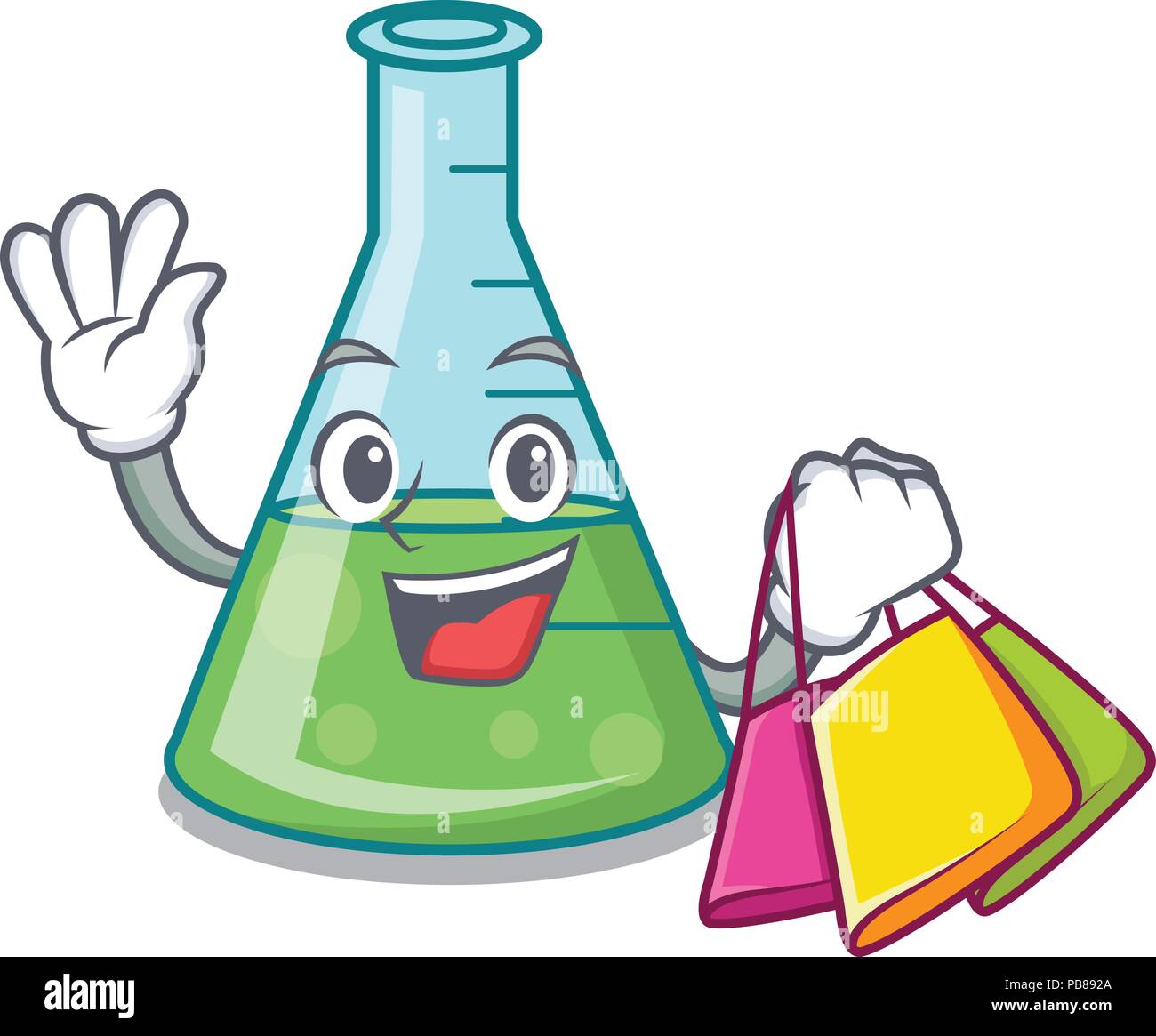 Shopping science beaker character cartoon Stock Vector Image & Art - Alamy