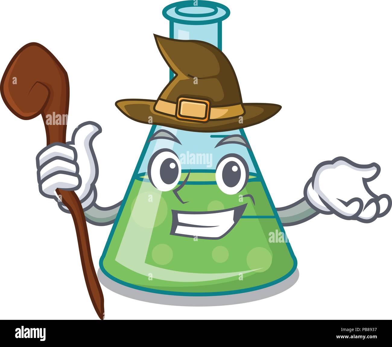 Witch science beaker mascot cartoon Stock Vector Image & Art - Alamy
