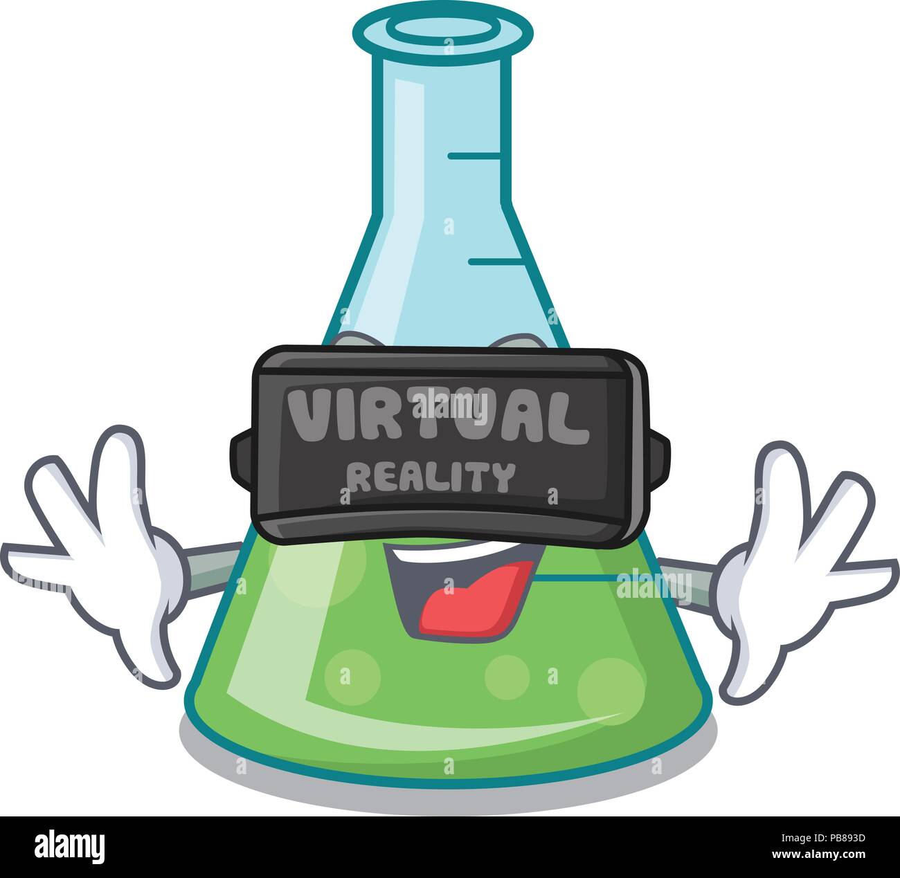 Virtual reality science beaker mascot cartoon Stock Vector Image & Art ...