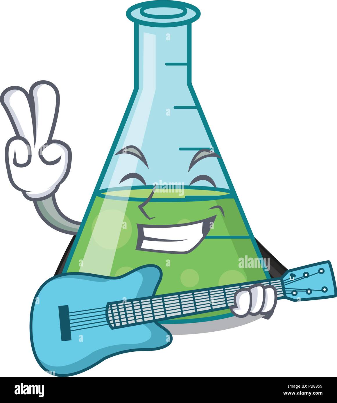 With guitar science beaker mascot cartoon Stock Vector Image & Art - Alamy