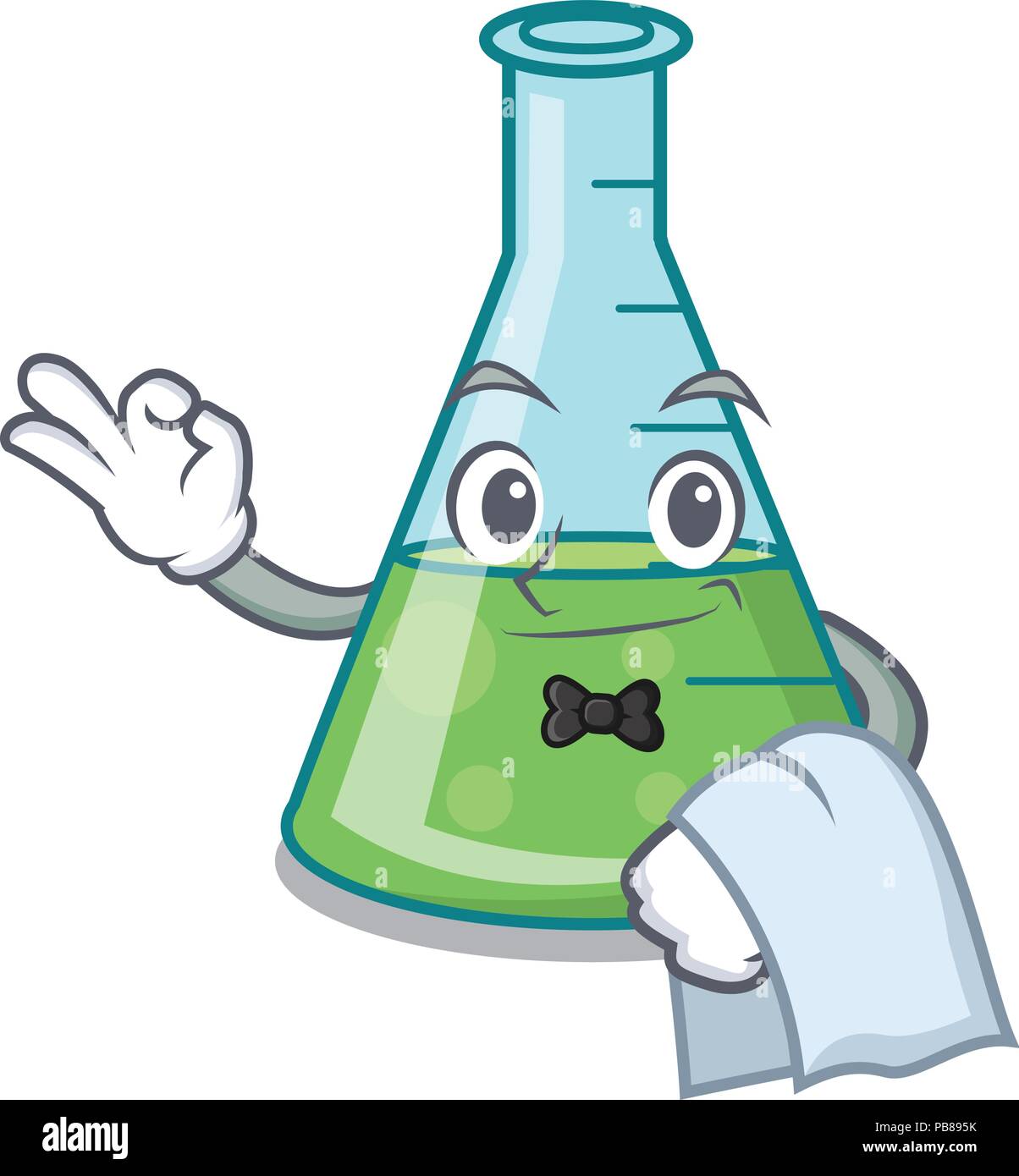 Waiter science beaker mascot cartoon Stock Vector Image & Art - Alamy