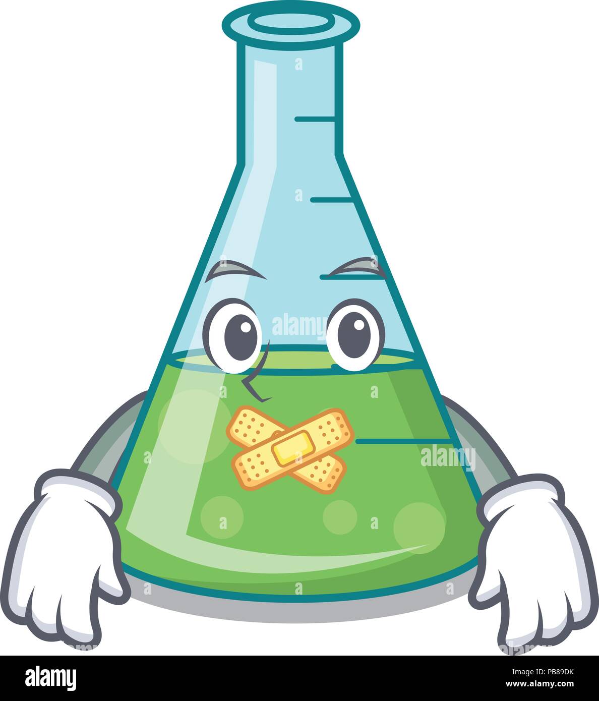 Silent science beaker mascot cartoon Stock Vector Image & Art - Alamy