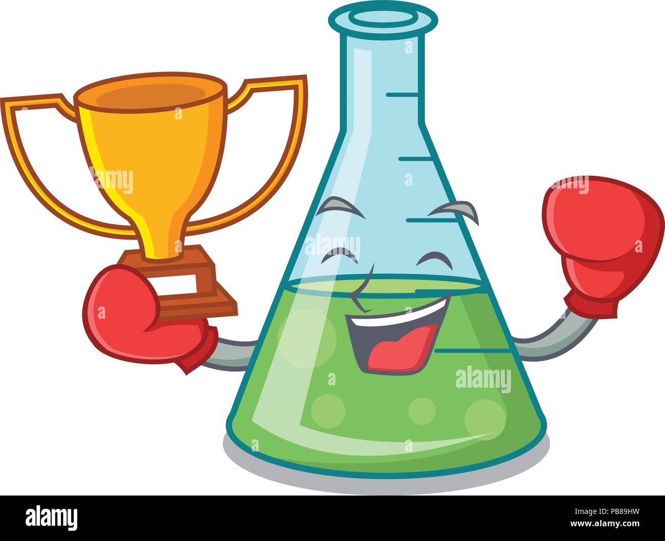 Boxing winner science beaker mascot cartoon Stock Vector Image & Art ...