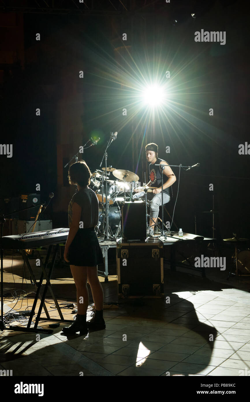 Music group Brainstorming performing on a stage Stock Photo - Alamy