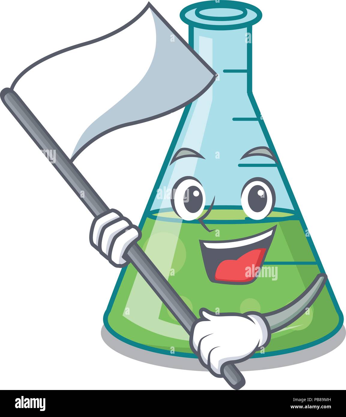 With flag science beaker mascot cartoon Stock Vector Image & Art - Alamy