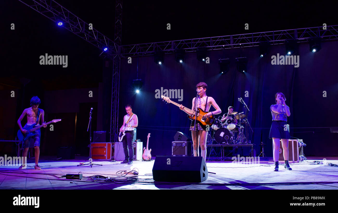 Music group Brainstorming performing on a stage Stock Photo - Alamy