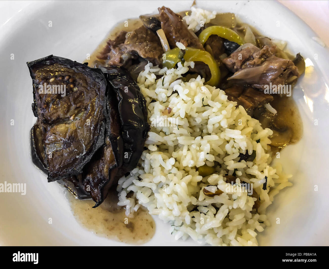 Roasted potato beef tomato rice hi-res stock photography and images - Alamy