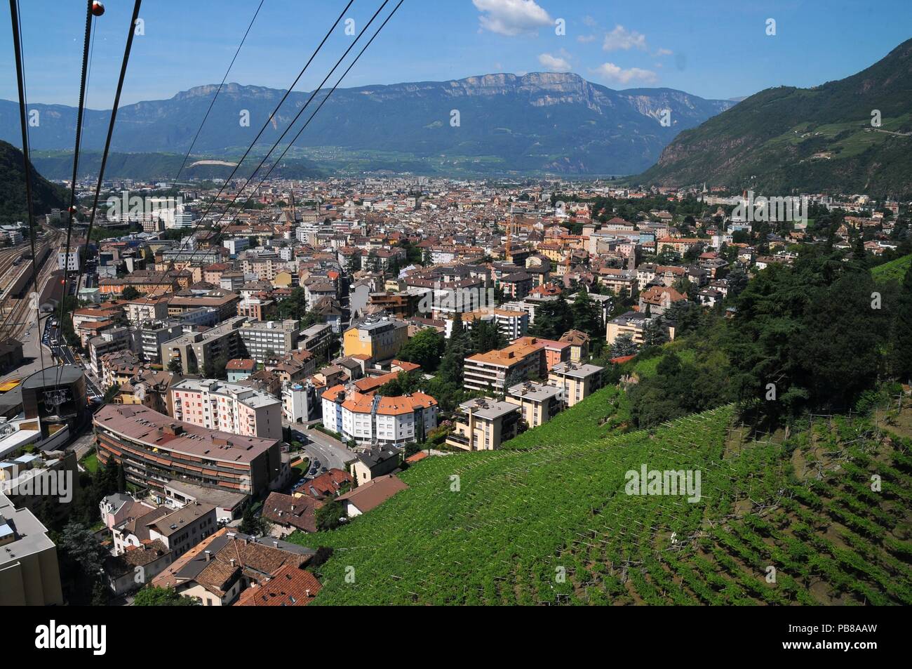 City of Bolzano, Italy - View of town from cableway Stock Photo - Alamy