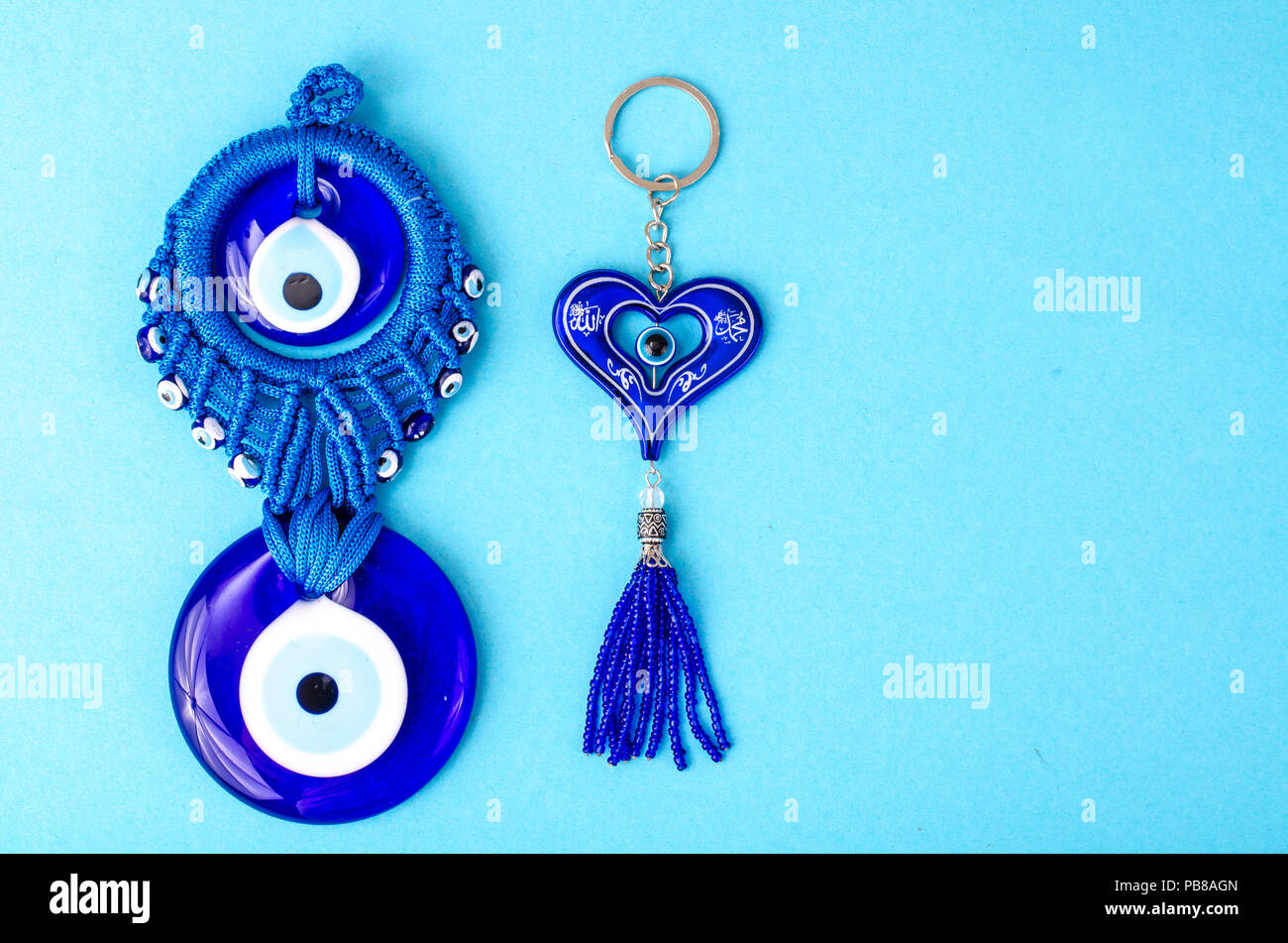 Blue traditional amulet from the evil eye. Studio Photo Stock Photo - Alamy