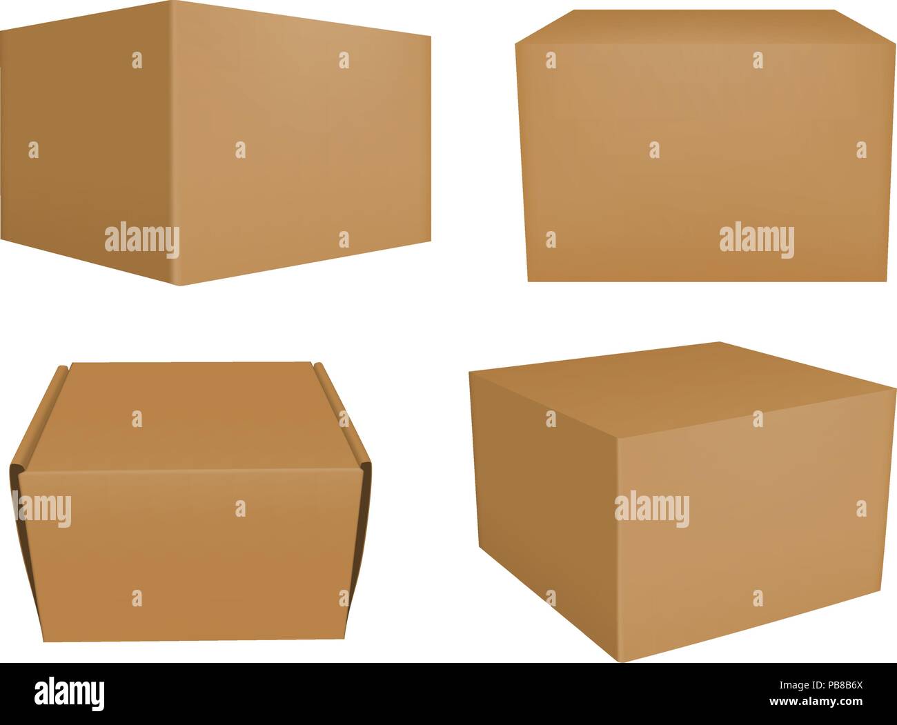 Set of brown boxes Stock Vector Image & Art - Alamy