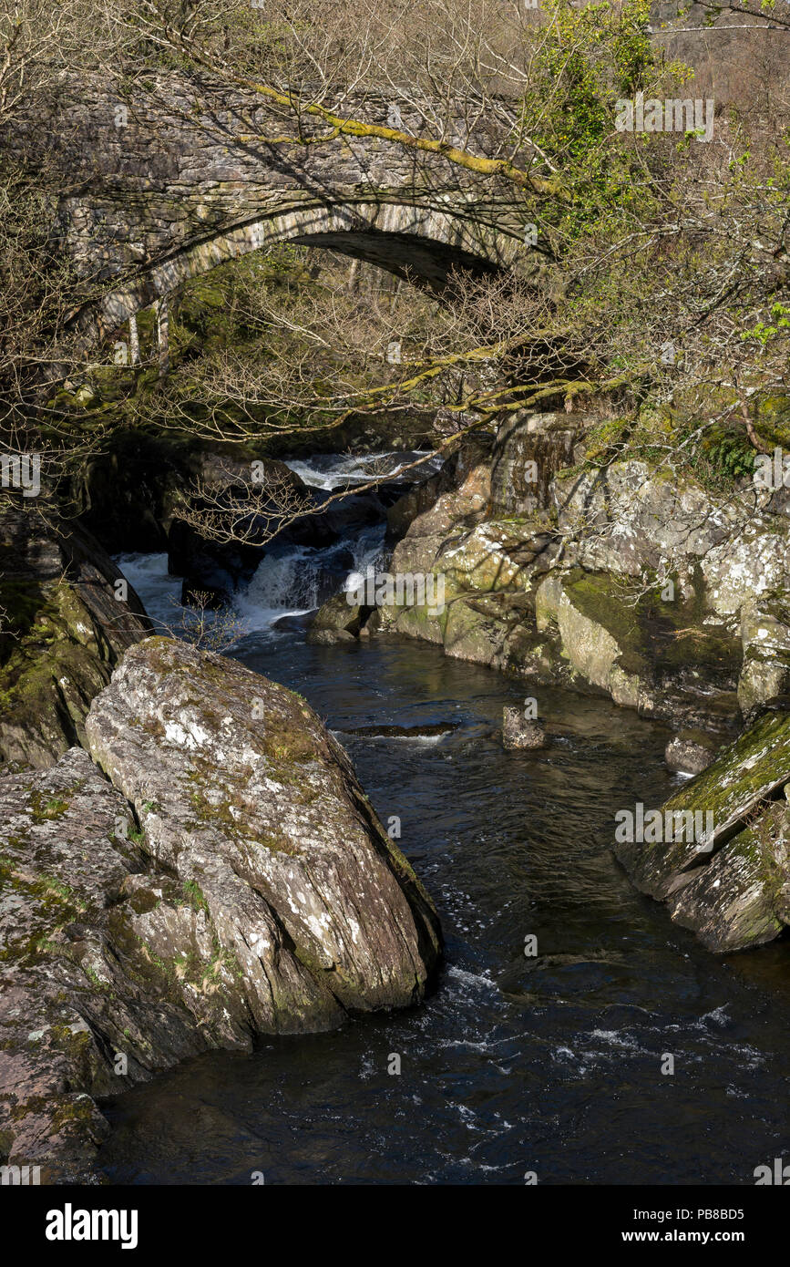 Waterfall capel curig bridge hi-res stock photography and images - Alamy