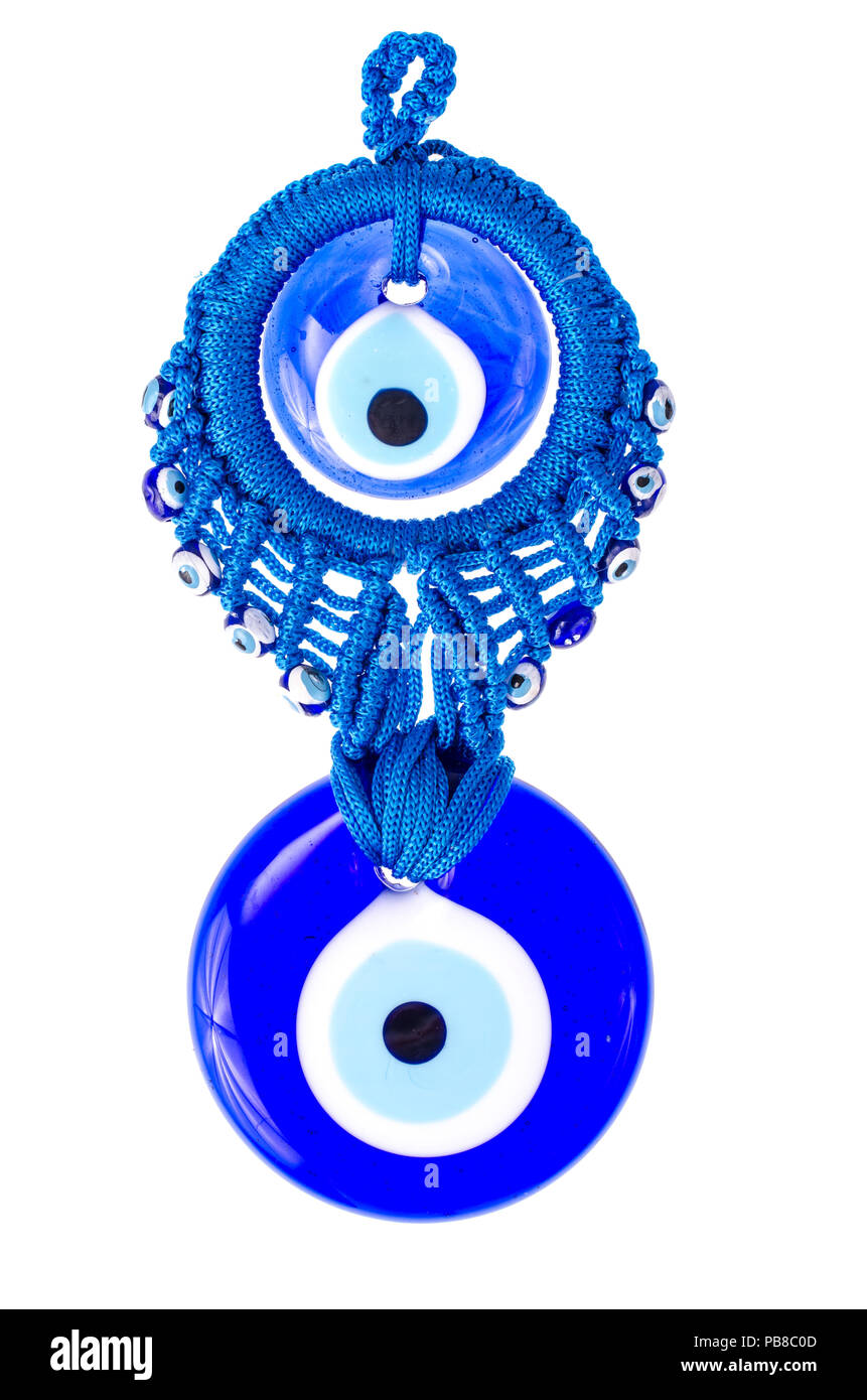 Blue traditional amulet from the evil eye. Studio Photo Stock Photo - Alamy