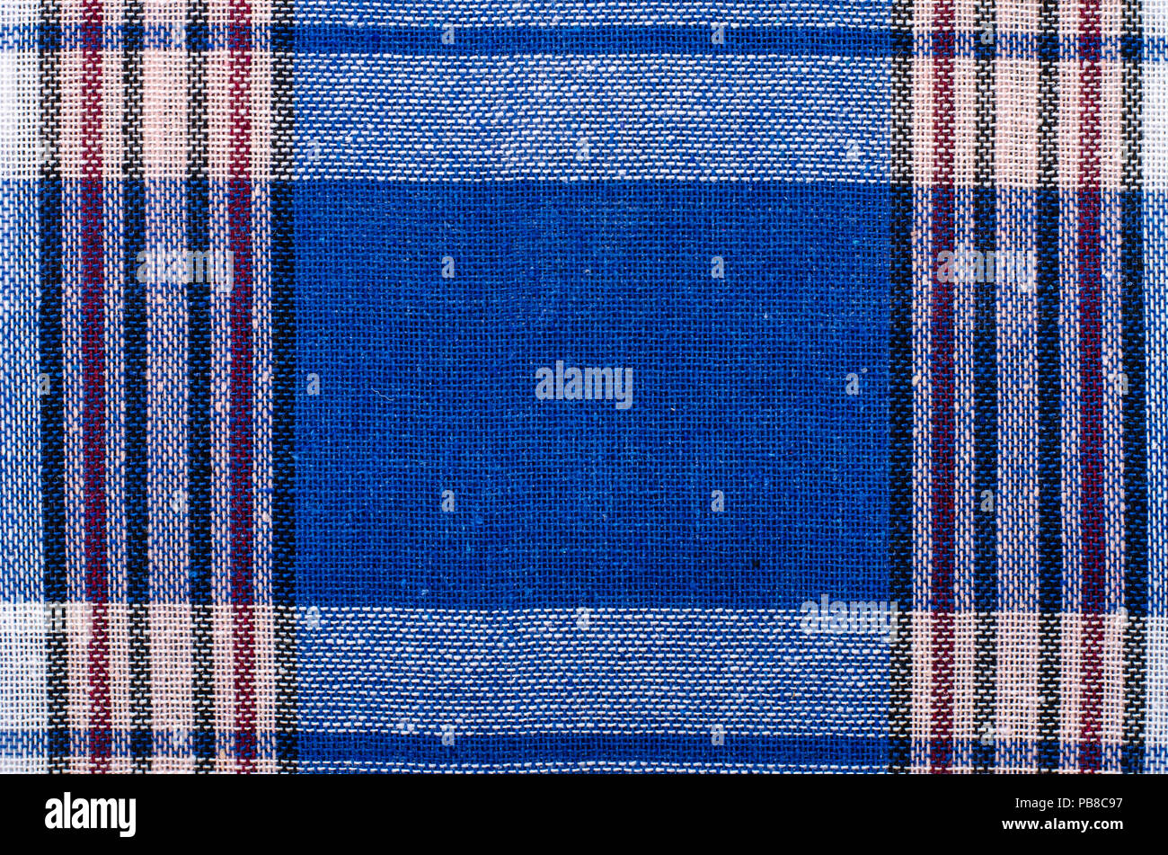 Background, texture, pattern of blue fabric in cage. Studio Photo Stock ...