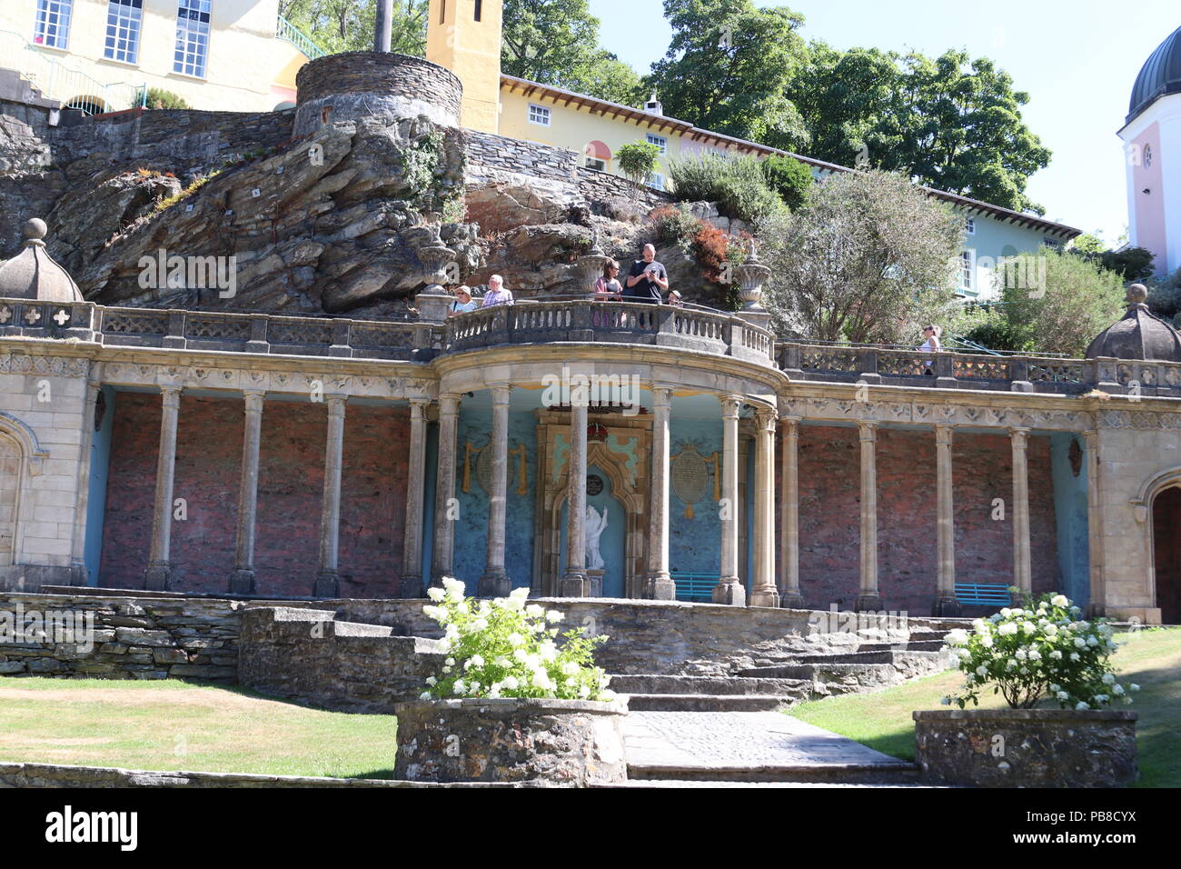 Village of Portmeirion a top tourist attraction in North Wales Stock Photo - Alamy