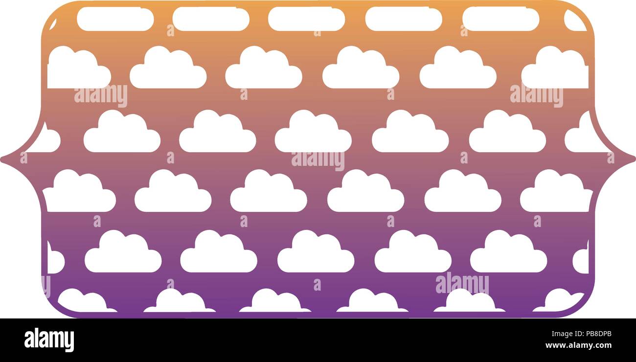 banner with clouds pattern over background, vector illustration Stock ...