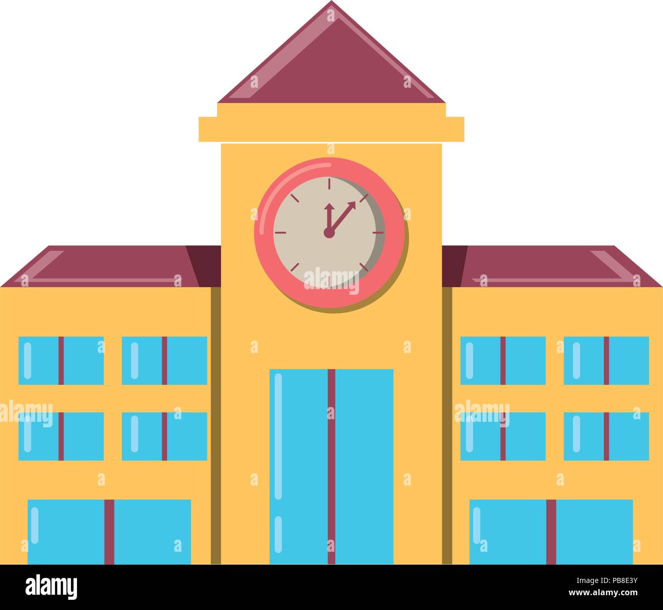 school building icon over white background, vector illustration Stock ...