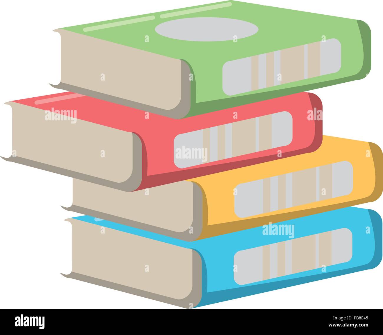stack of books icon over white background, vector illustration Stock ...