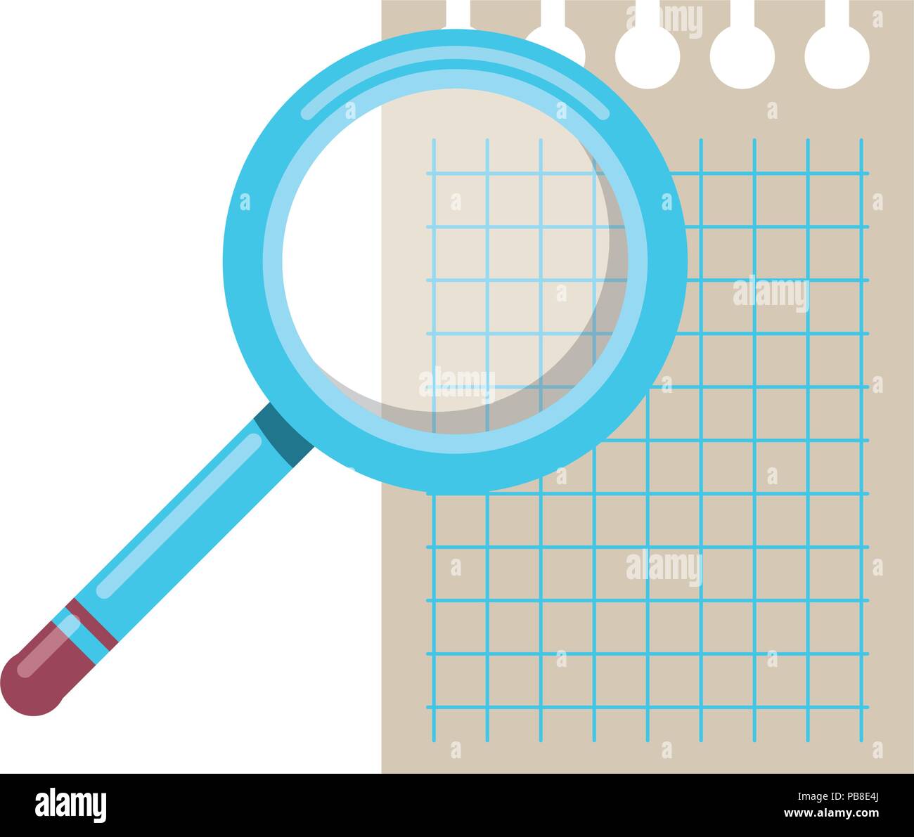 magnifying glass and paper note icon over white background, vector ...