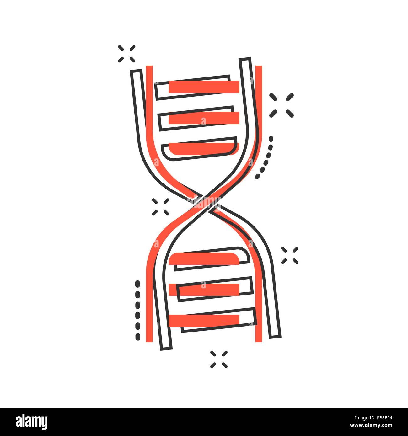 Vector cartoon dna icon in comic style. Medecine molecule sign ...
