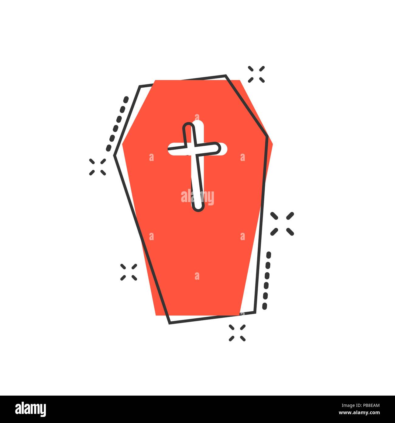 Vector cartoon halloween grave icon in comic style. Gravestone sign ...