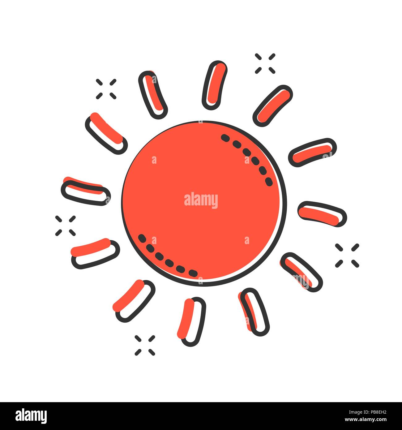 Vector cartoon sun icon in comic style. Sun with ray sign illustration ...
