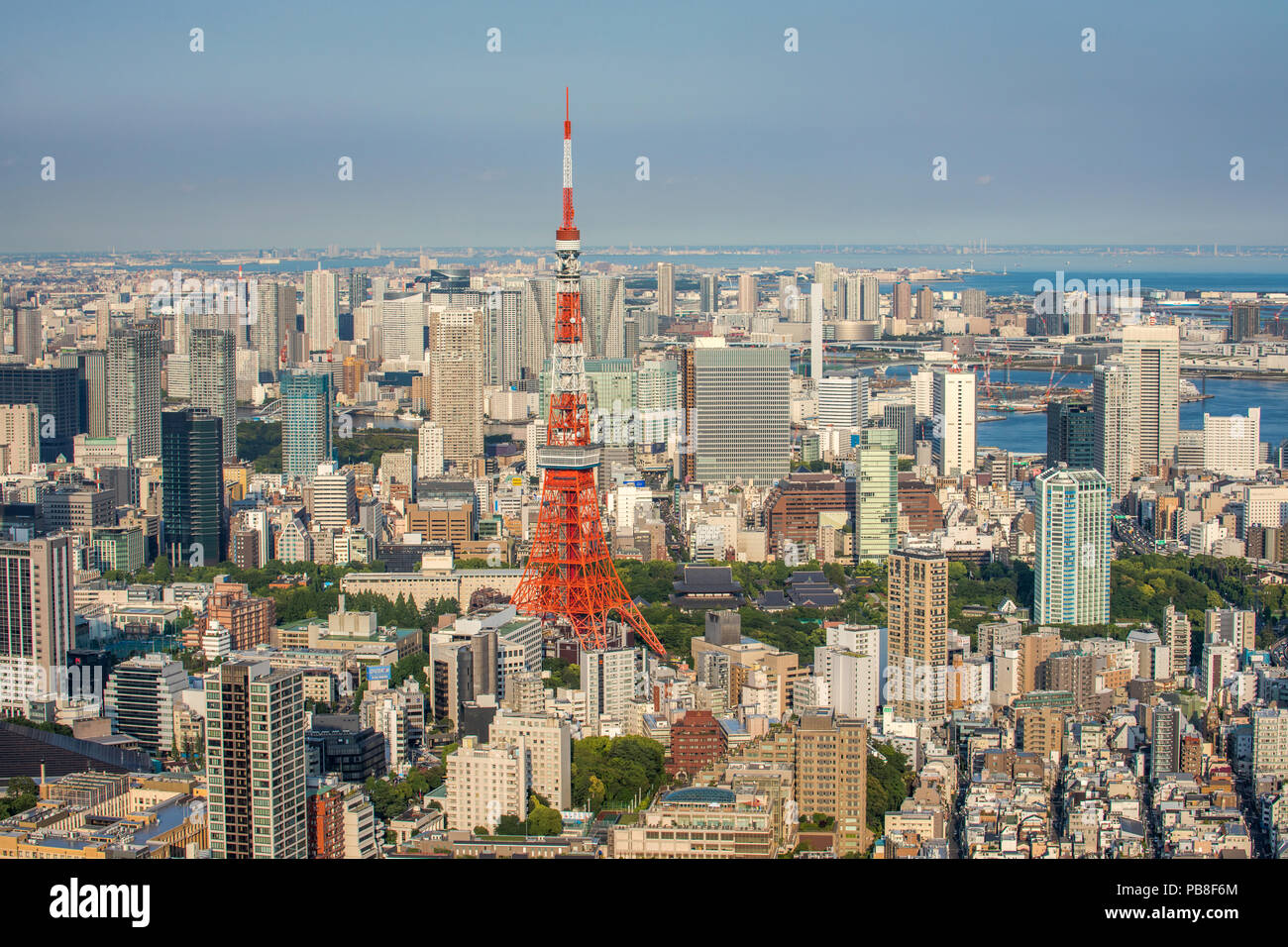 Japan, Tokyo City, Minato Ku panorama, Tokyo Tower Stock Photo - Alamy