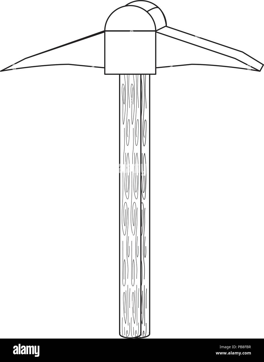 pickaxe tool icon over white background, vector illustration Stock ...