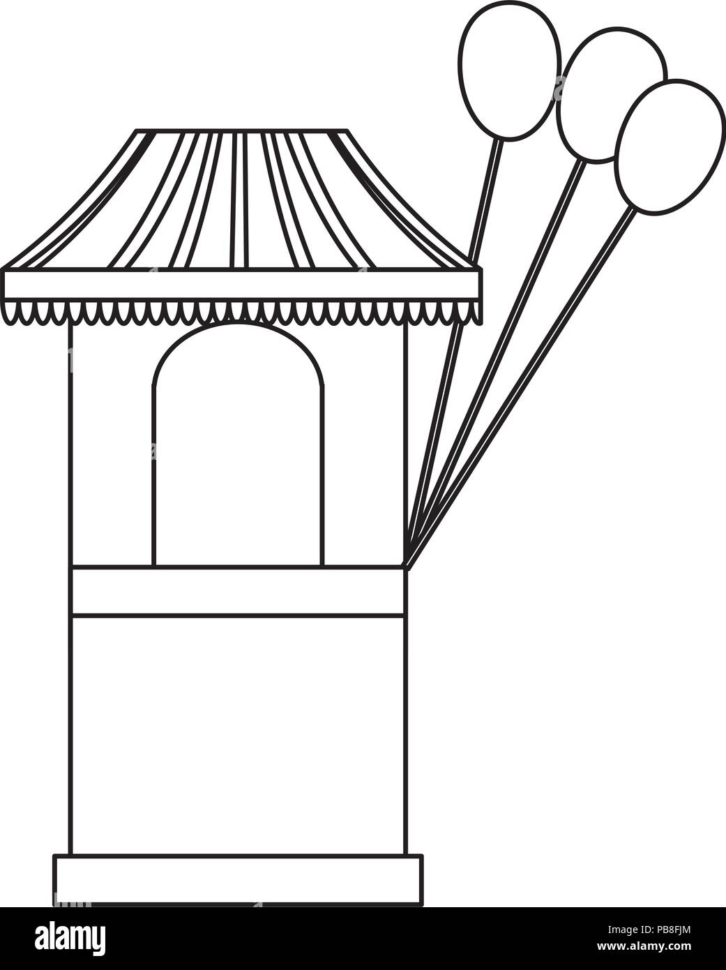 Ticket Cart Booth icon over white background, vector illustration Stock ...