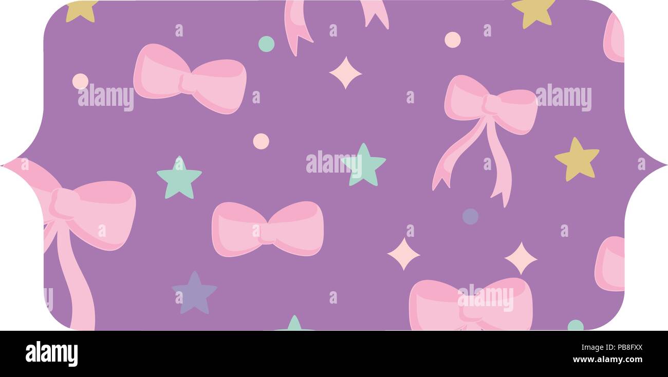 banner with stars and bows pattern over white background, vector ...