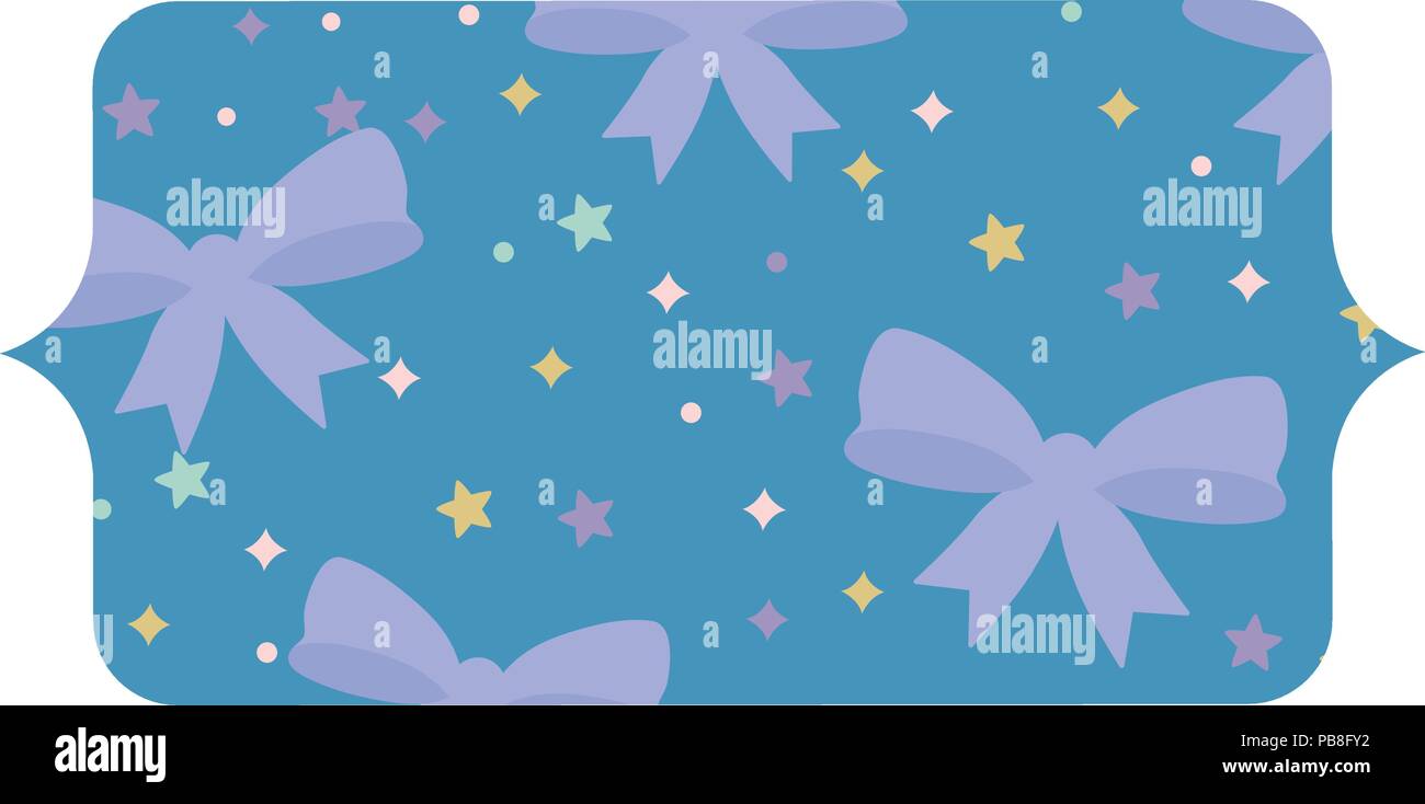 banner with stars and bows pattern over white background, vector ...
