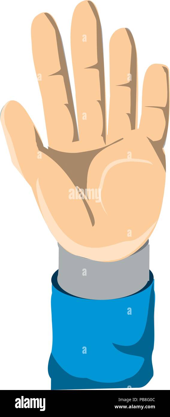 open hand icon over white background, vector illustration Stock Vector ...