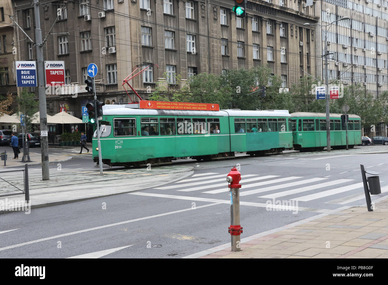 Tram on Nemanjina Street, Belgrade, Serbia Stock Photo - Alamy