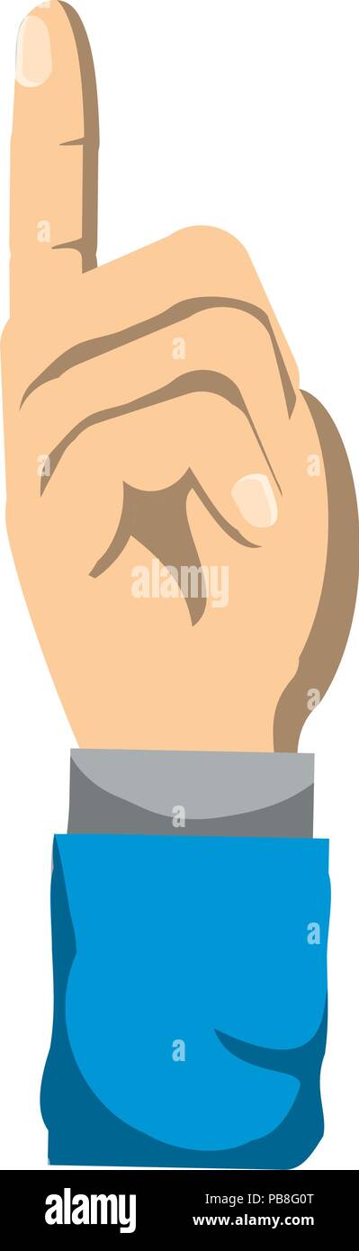 hand pointing up over white background, vector illustration Stock ...
