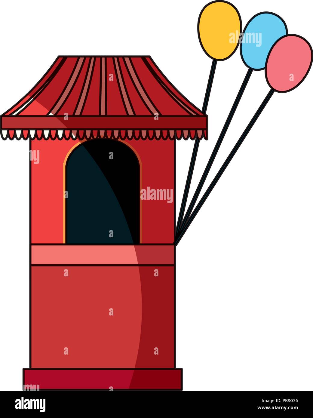 Ticket Cart Booth icon over white background, vector illustration Stock ...