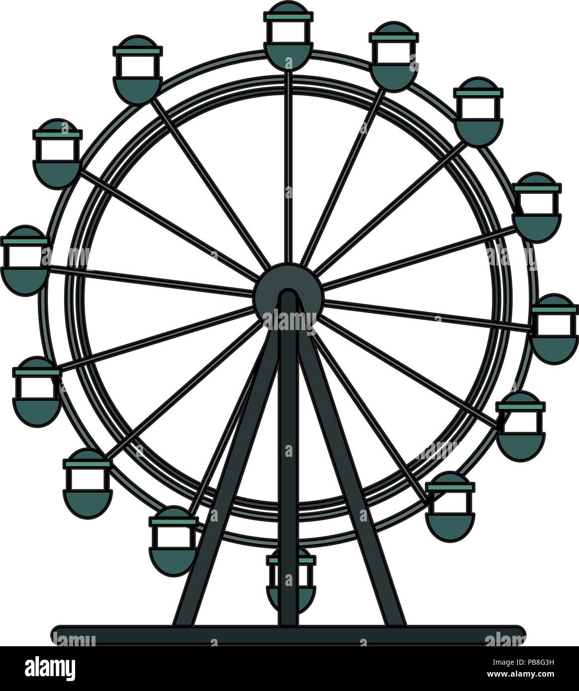 ferris wheel icon over white background, vector illustration Stock ...