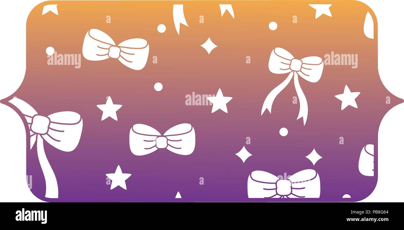 banner with stars and bows pattern over white background, vector ...