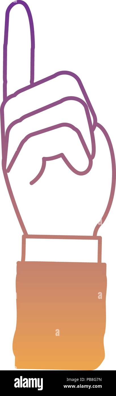 hand pointing up over white background, vector illustration Stock ...