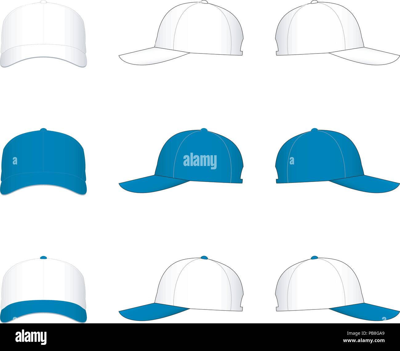 Cap template set. Vector EPS 10 Stock Vector Image & Art - Alamy