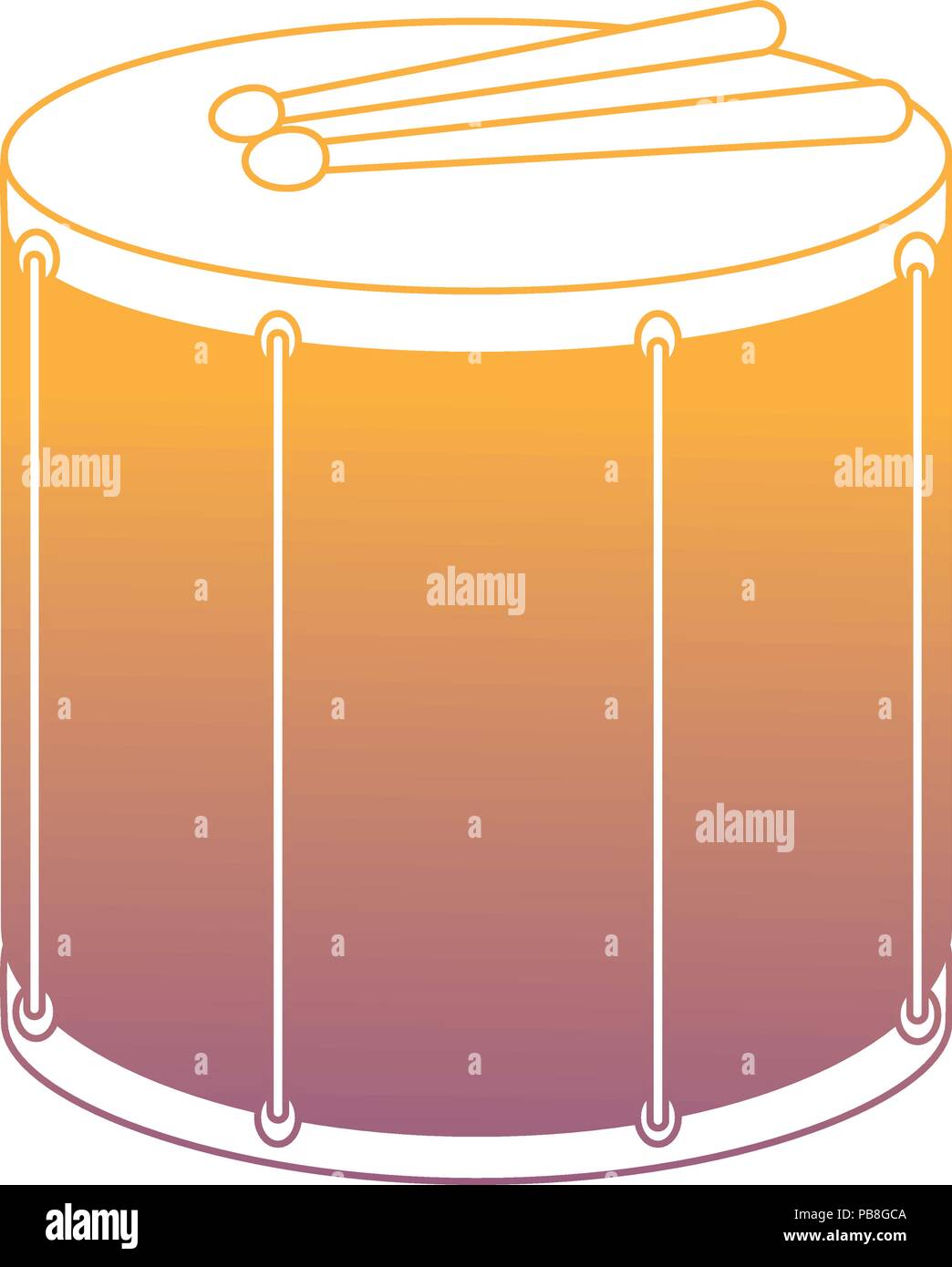 drum instrument icon over white background, vector illustration Stock ...